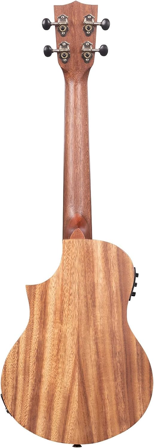 Kala KA-TK-T-CE Teak Tri-Top Satin Tenor Ukulele with Cutaway and EQ w