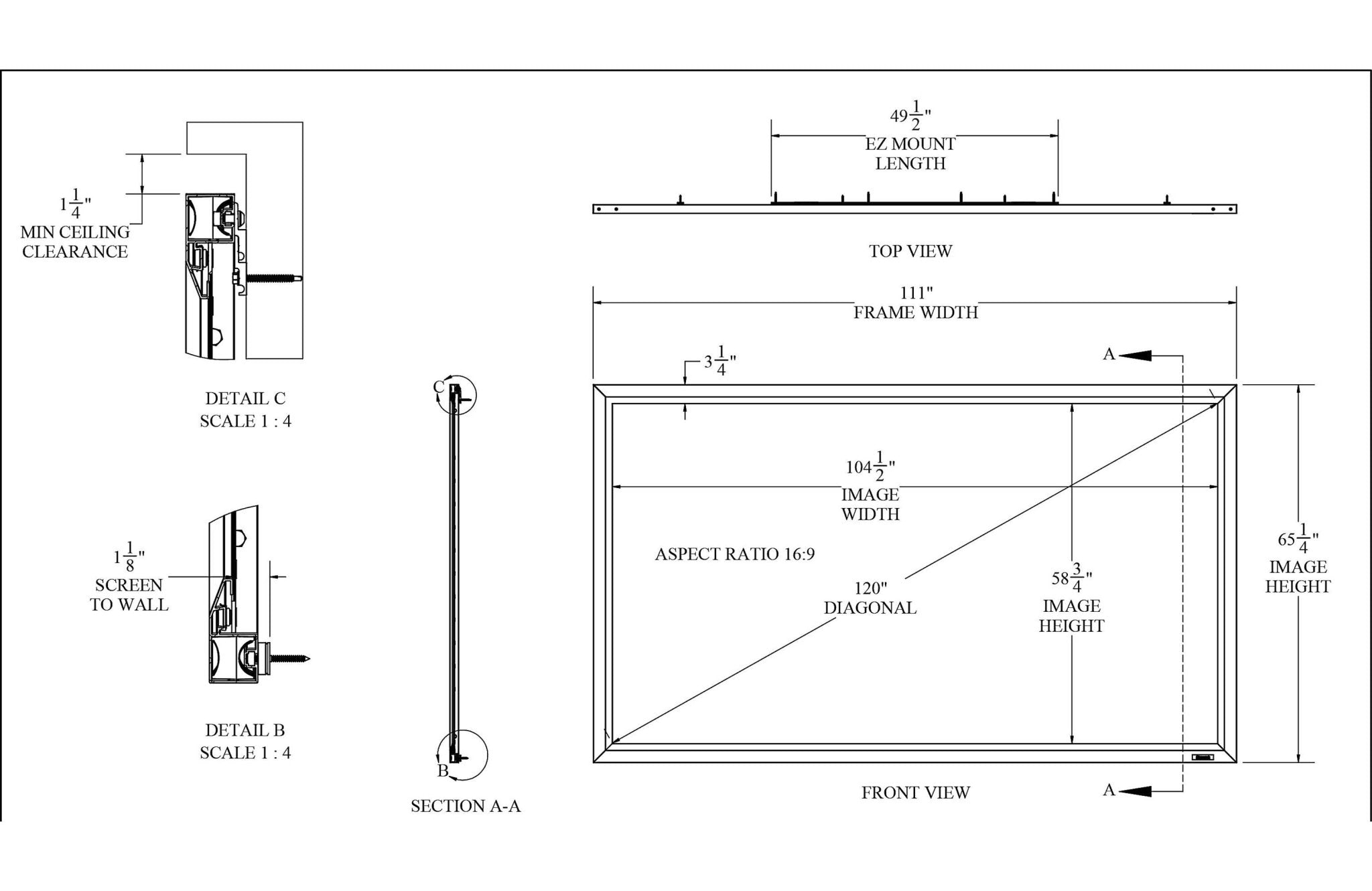 Stewart Filmscreen WallScreen Deluxe Fixed-Frame Projector Screen with