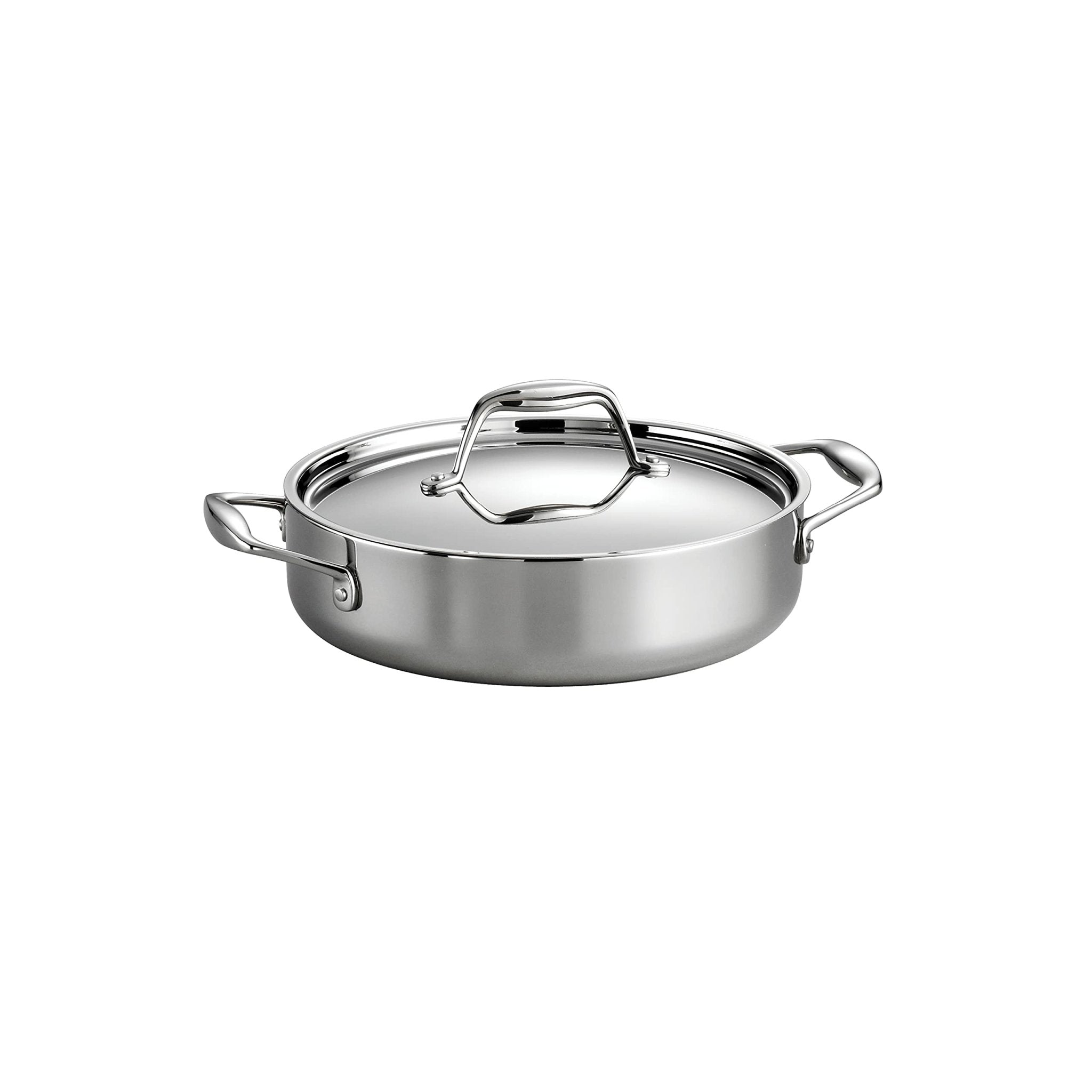 Tramontina Tri-Ply Clad Stainless Steel 3-Quart Braiser Pan with Lid,